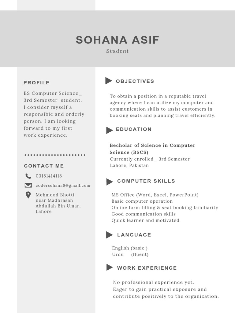 White Simple Student CV Resume - 20250804 - 165950 - 0000 | PDF