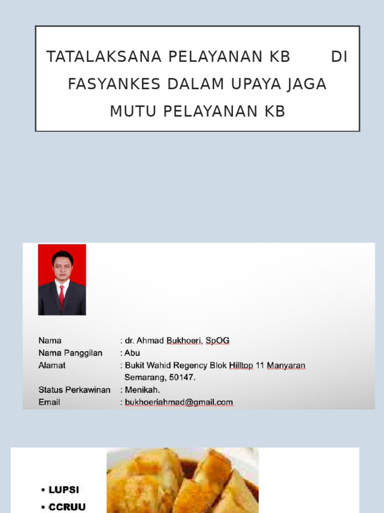 Tahapan Pelayanan Kontrasepsi KB | PDF