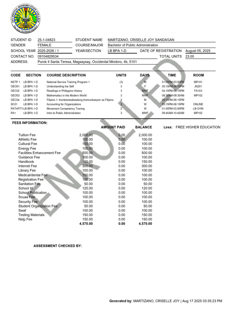 Omsc Registration Form | PDF