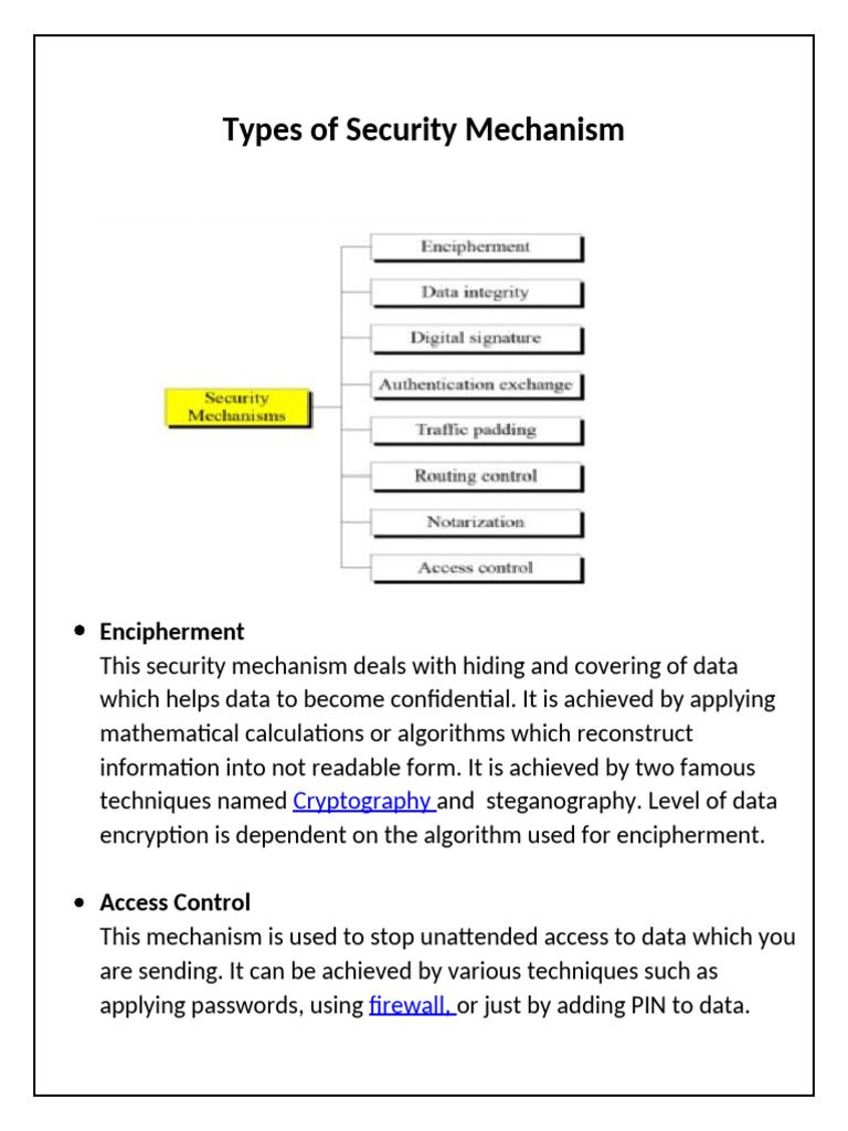 Overview of Security Mechanisms | PDF