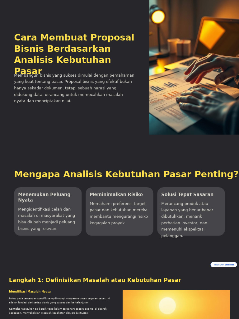 Cara Membuat Proposal Bisnis Berdasarkan Analisis Kebutuhan Pasar | PDF
