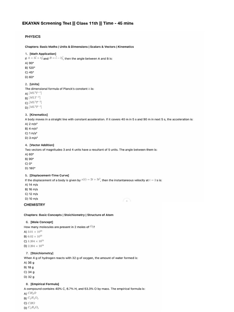 Class 11th | PDF