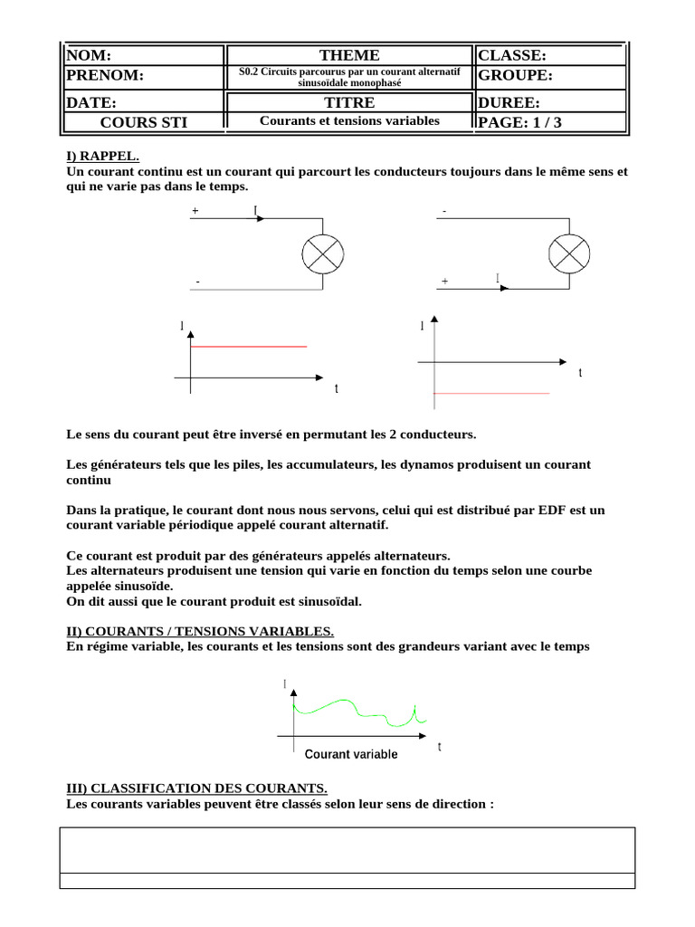 Circuits de courant alternatif sinusoïdal | PDF | Courant alternatif ...