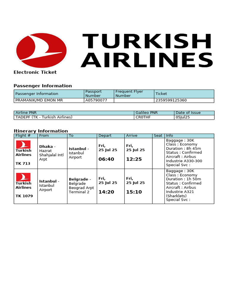 Air Ticket | PDF