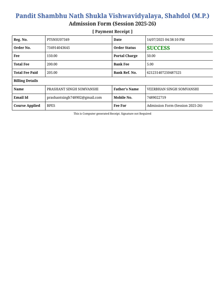 Prashant Payment | PDF