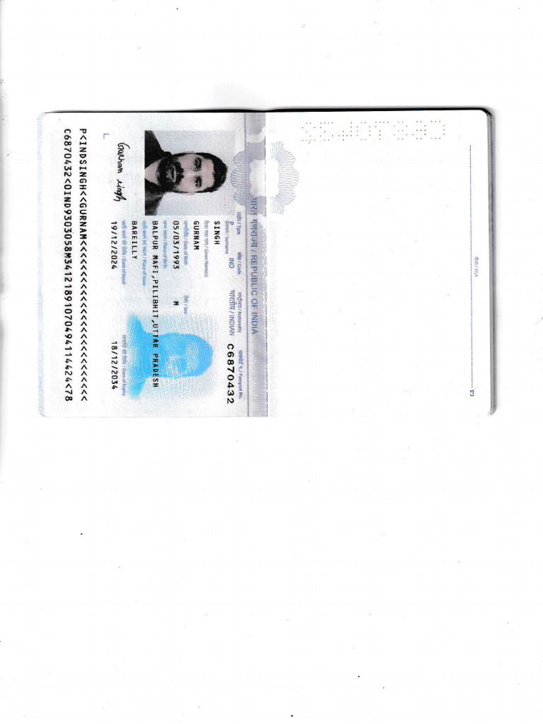Gurnam Singh Passport | PDF