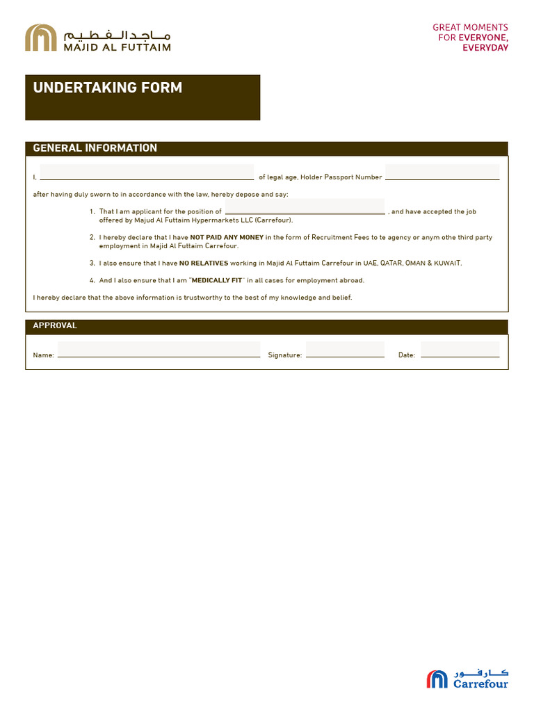Undertaking Form | PDF