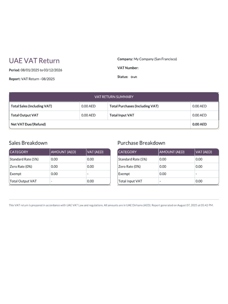 Uae Vat Return-1 | PDF