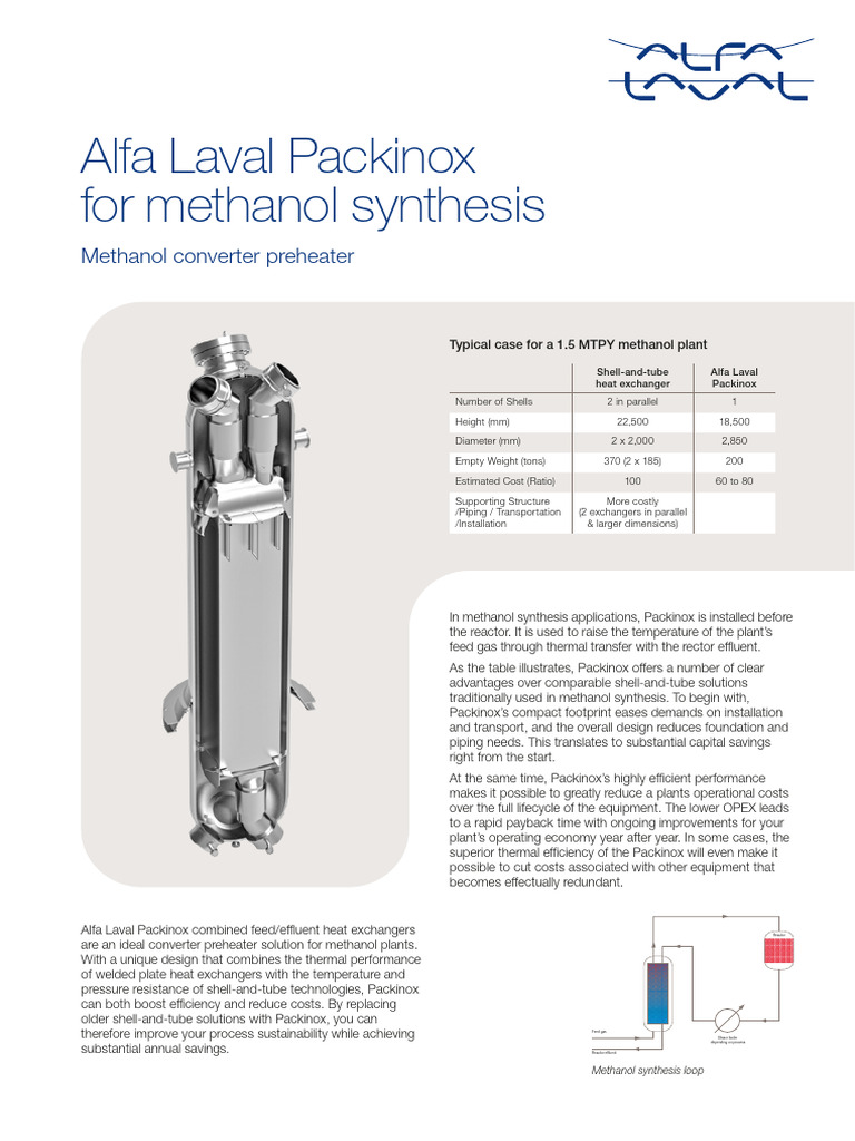 Packinox Heat Exchanger for Methanol | PDF | Heat Exchanger ...