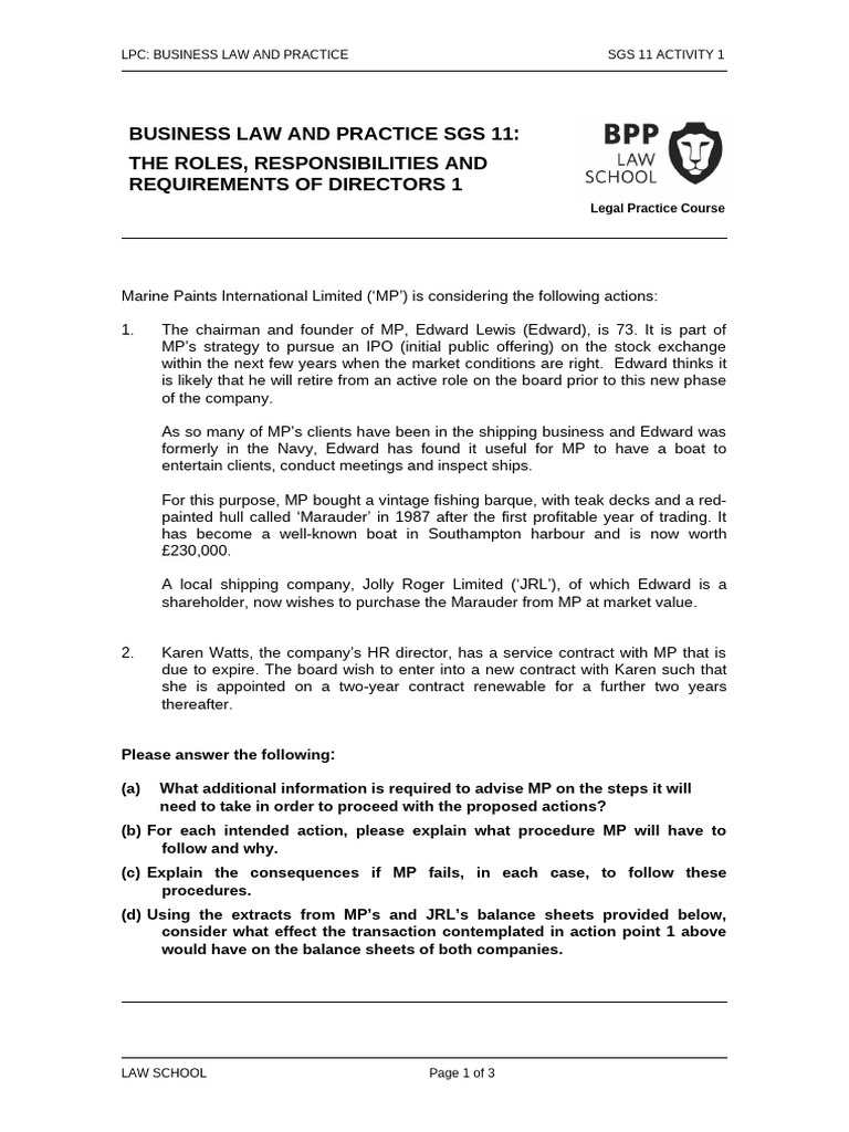BLP SGS 11 Activity 1 2023-24 | PDF | Balance Sheet | Book Value