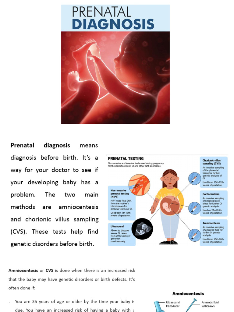 Prenatal Diagnosis of Genetic Disorders | PDF | Genetic Disorder ...