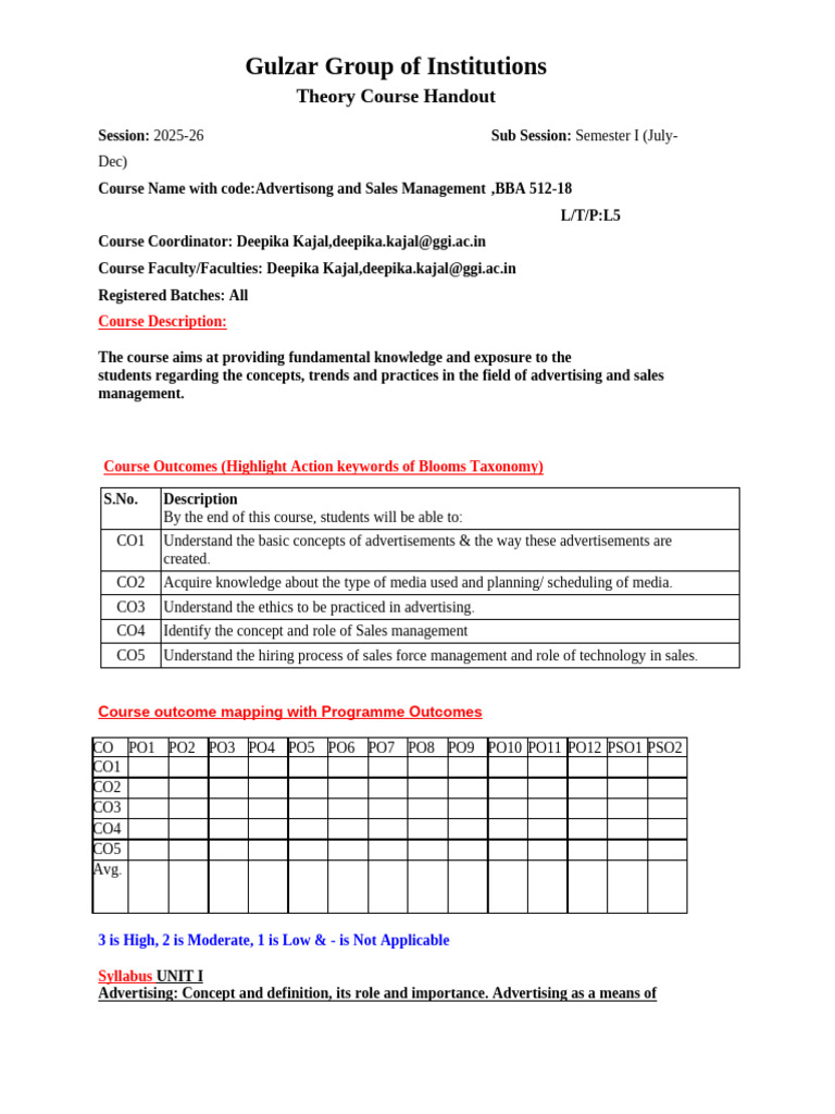 Advertising and Sales MGMT. | PDF | Advertising