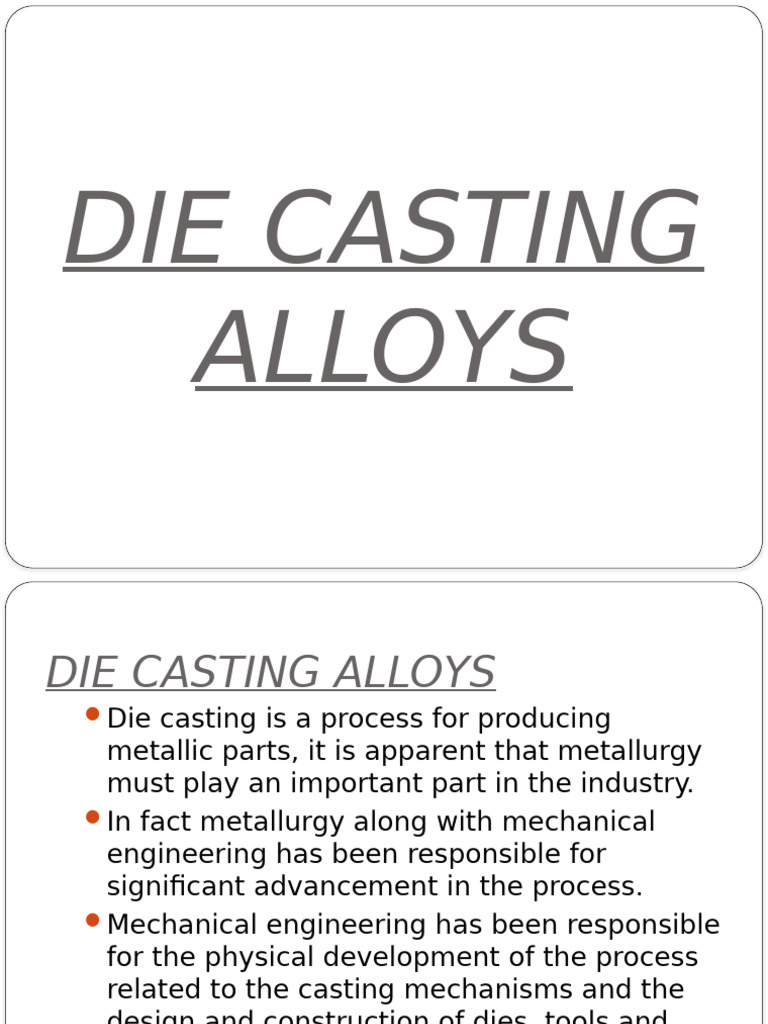 03 Die Casting Alloys | PDF | Alloy | Casting