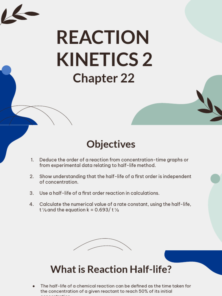 Half-Life and Reaction Order Analysis | PDF | Reaction Rate | Chemical ...