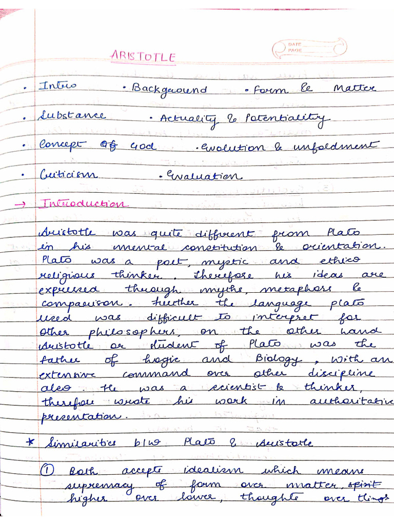 Aristotle Notes | PDF