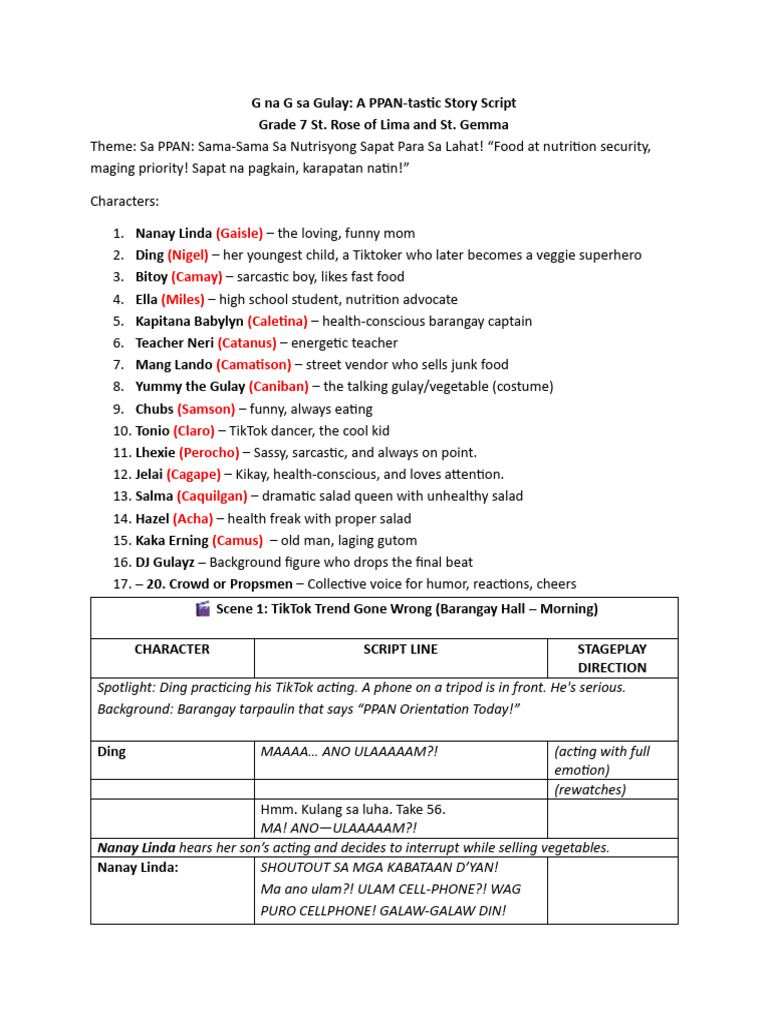 Nutrition Month Script July 2025 | PDF