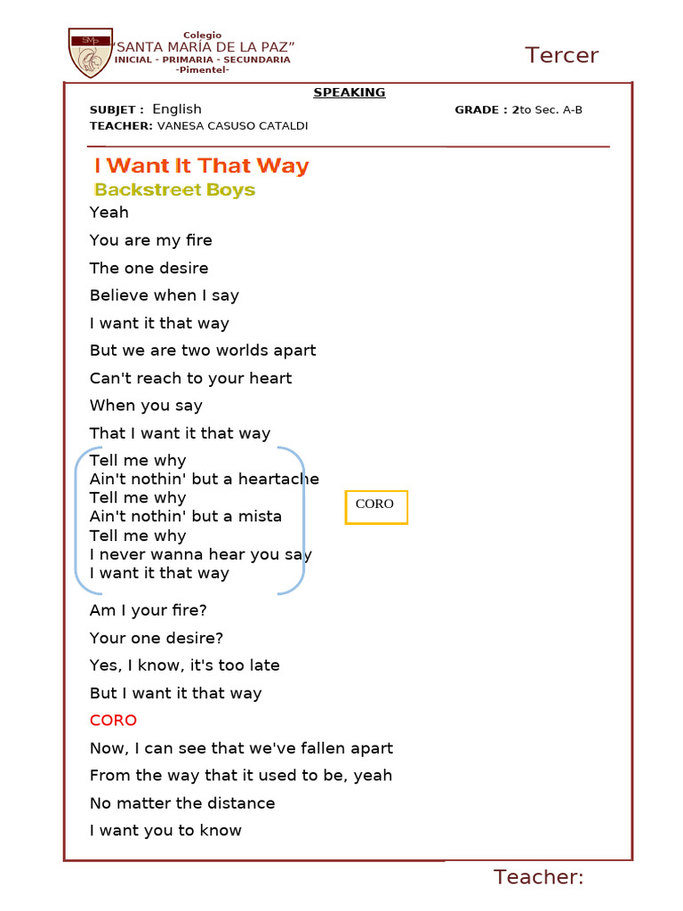 Song - Iii Bim - 2° - Sec | PDF