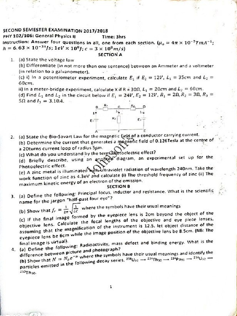 Past Questions | PDF
