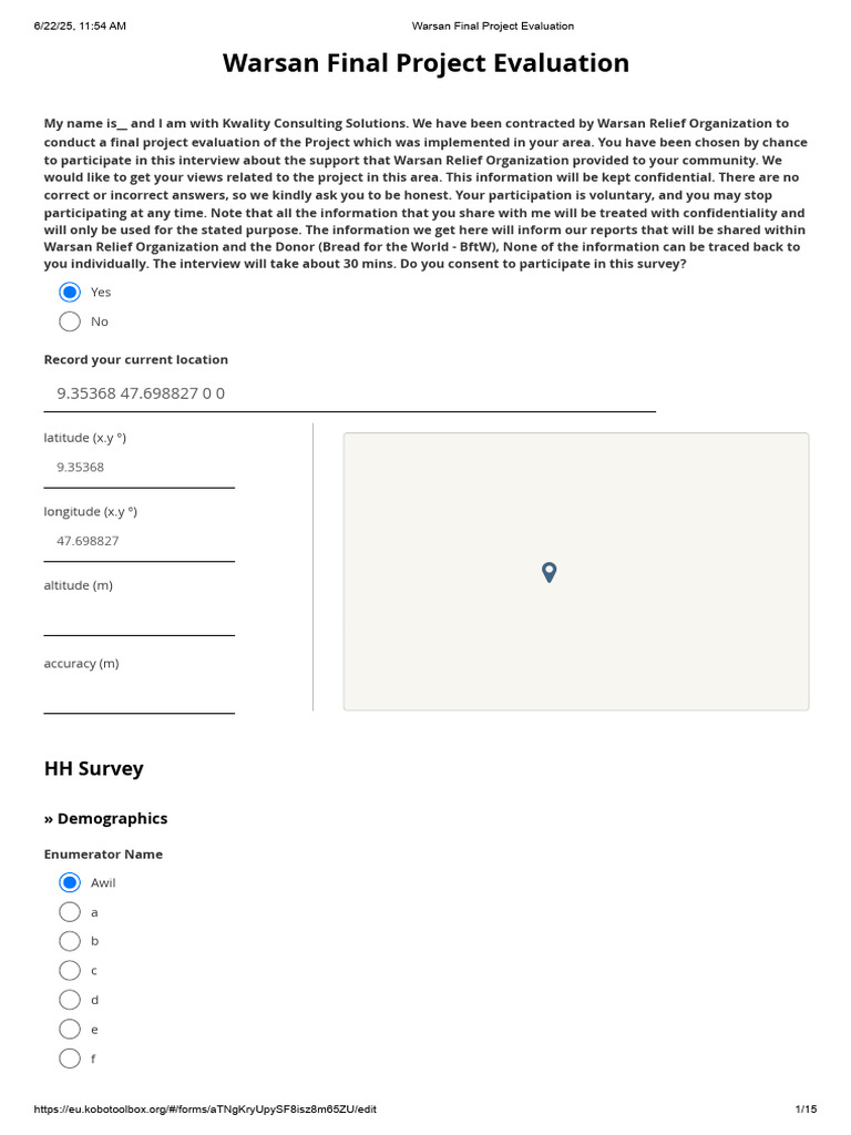 Warsan Final Project Evaluation - KoboToolbox | PDF | Foods | Candy