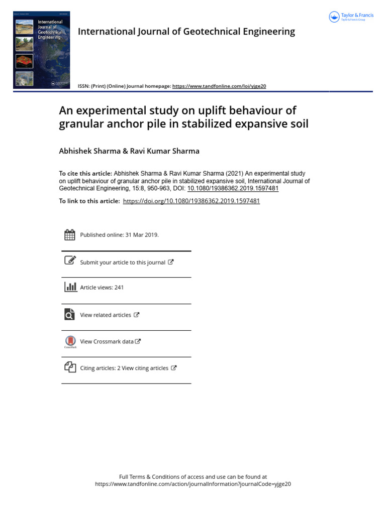 2021-Uplift Granular Anchor Pile Expansive | PDF | Clay | Geotechnical ...