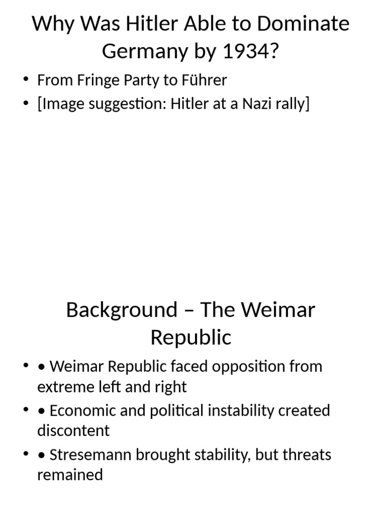 Hitler's Rise to Power by 1934 | PDF | Adolf Hitler | Nazi Germany