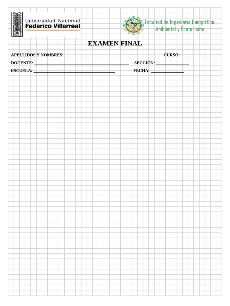 Examen Final: Instrucciones y Datos | PDF