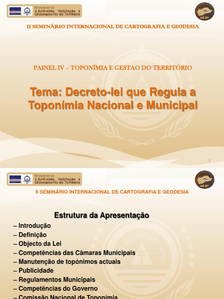 Decreto-Lei Que Regula A Toponímia Nacional e Municipal - Eng. José ...