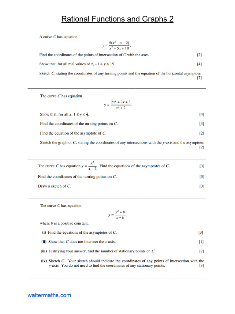 Rational Functions and Graphs 2 1 1 | PDF