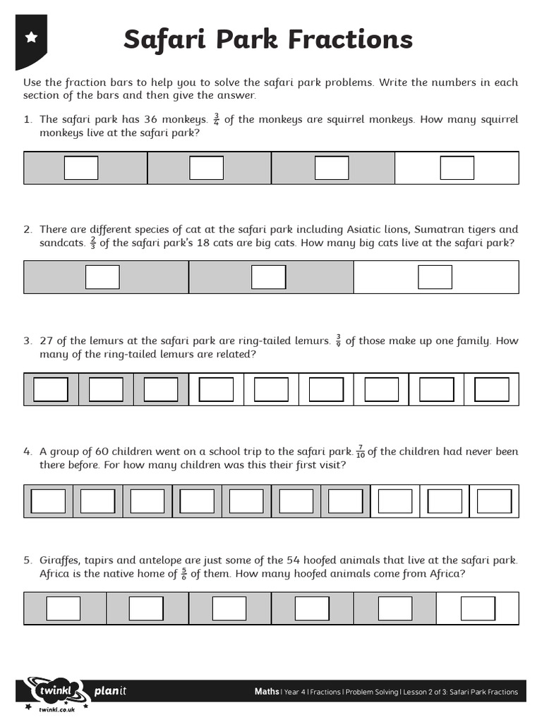 t2 M 2034 Fractions Word Problems Differentiated Activity Sheets | PDF