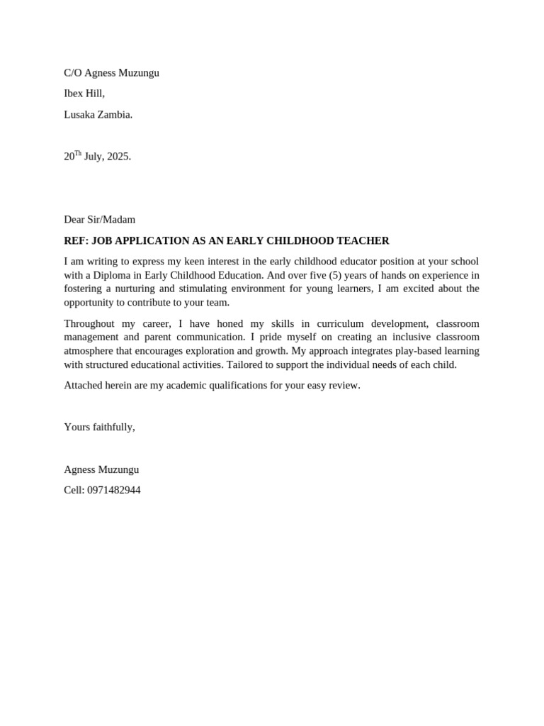 Applcation Letter 1 | PDF