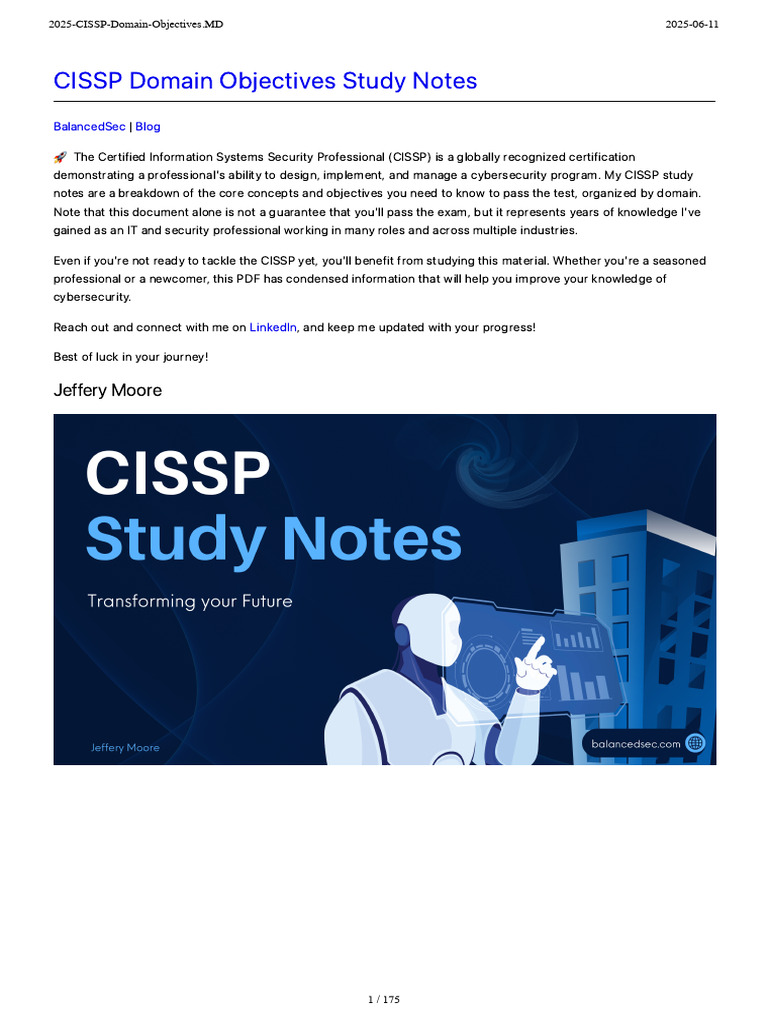 2025-CISSP-Domain-Objectives | PDF | Computer Security | Security