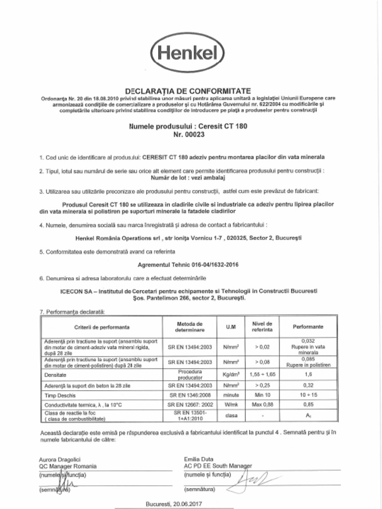 Arabesque Ceresit Ct 180 Certif Conf | PDF