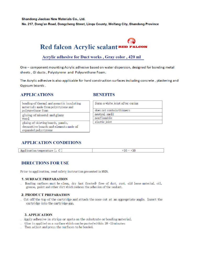 Shandong Jiaobao Adhesive Application Guide | PDF | Adhesive ...