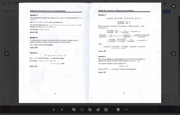 SASMO Secondary 4 Grade 10 2021 2022 | PDF
