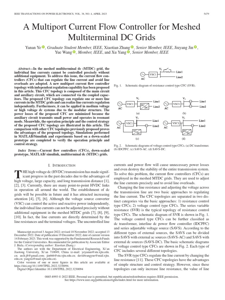 A Multiport Current Flow Controller For Meshed Multiterminal DC Grids ...