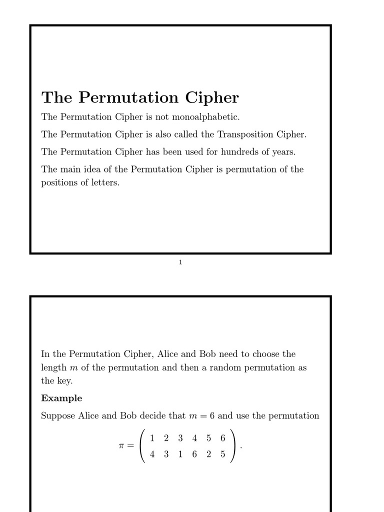 The Permutation Cipher | PDF | Cipher | Cryptography