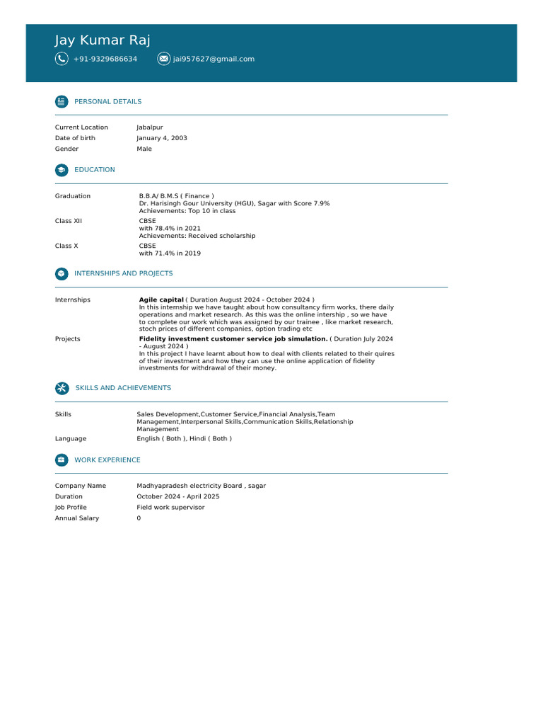 Jay Kumar Raj Resume-3 | PDF