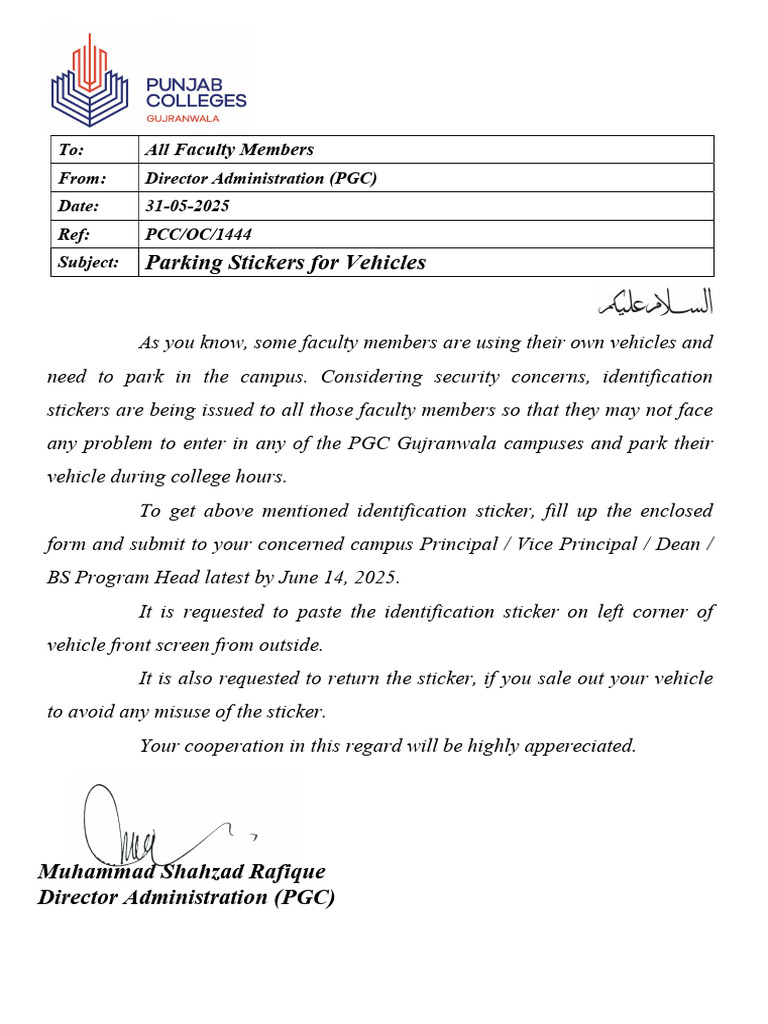 IOM (Parking Stickers For Vehicles) | PDF