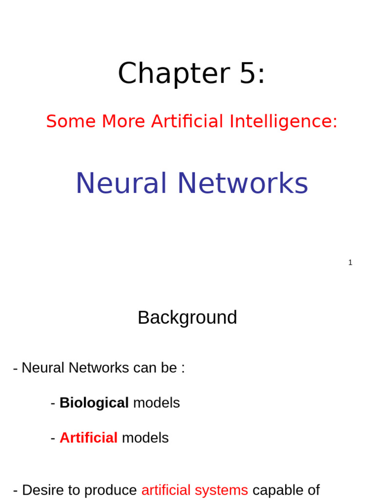 Chapter 5 Part I Basics Neural Networks | PDF | Algorithms ...