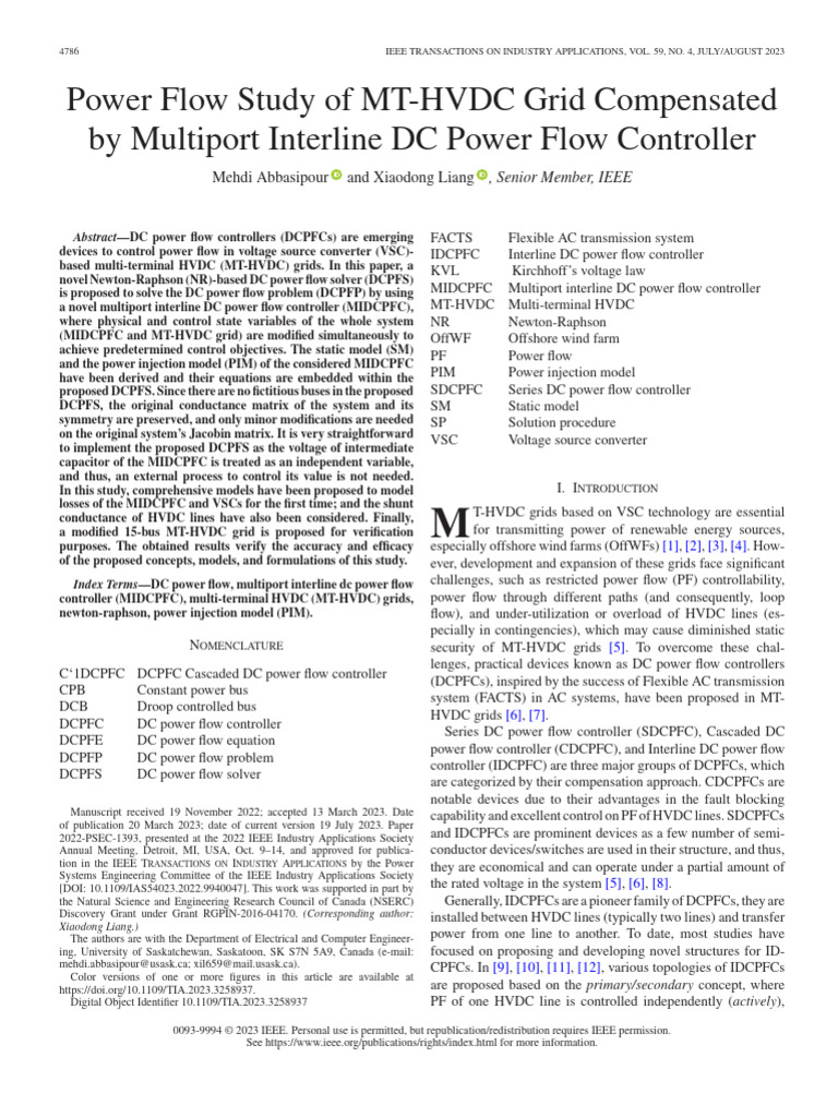 Power Flow Control in MT-HVDC Grids | PDF | High Voltage Direct Current ...