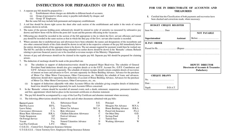 Pay Bill Back Sheet | PDF | Cheque | Payments