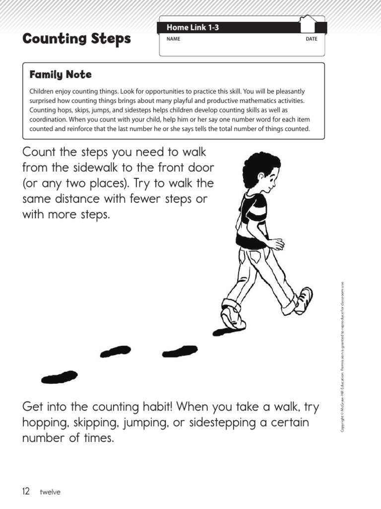 Counting Steps: Family Note | PDF