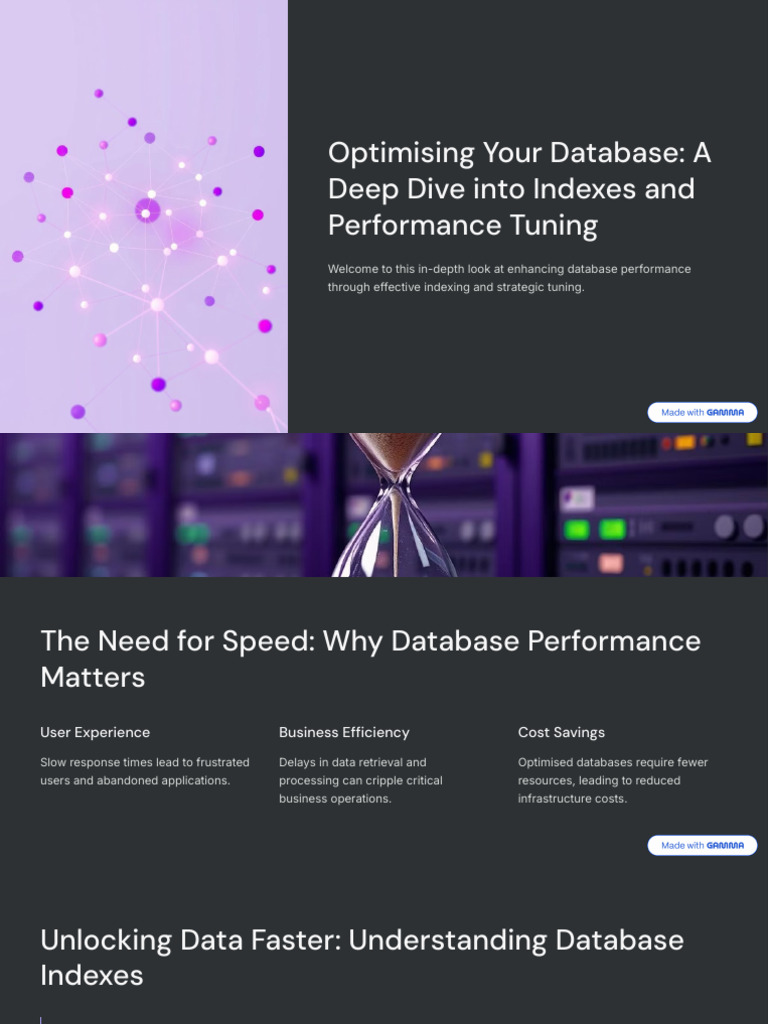 Optimising Your Database A Deep Dive Into Indexes and Performance Tuning | PDF | Database Index ...