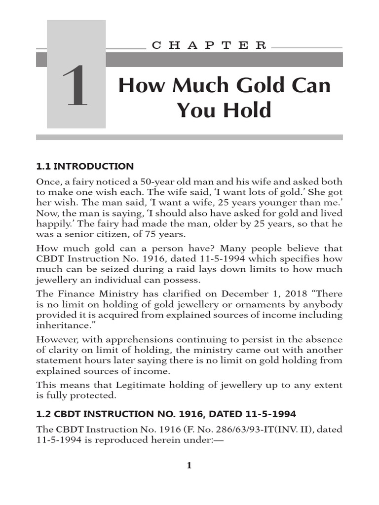 Gold Holding Limits for Tax Purposes | PDF | Income Tax