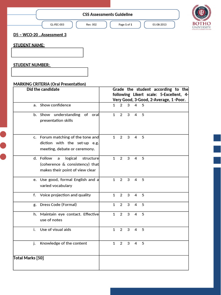 Assessment 3 Marking Guideline | PDF