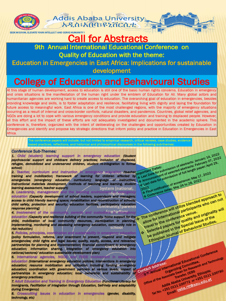 CEBS Annual 9th International Conference Poster | PDF | Emergency ...
