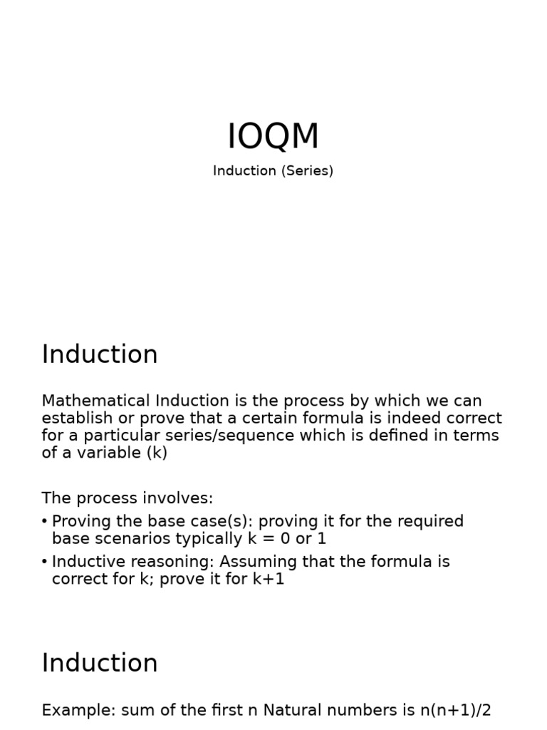 Induction Series | PDF