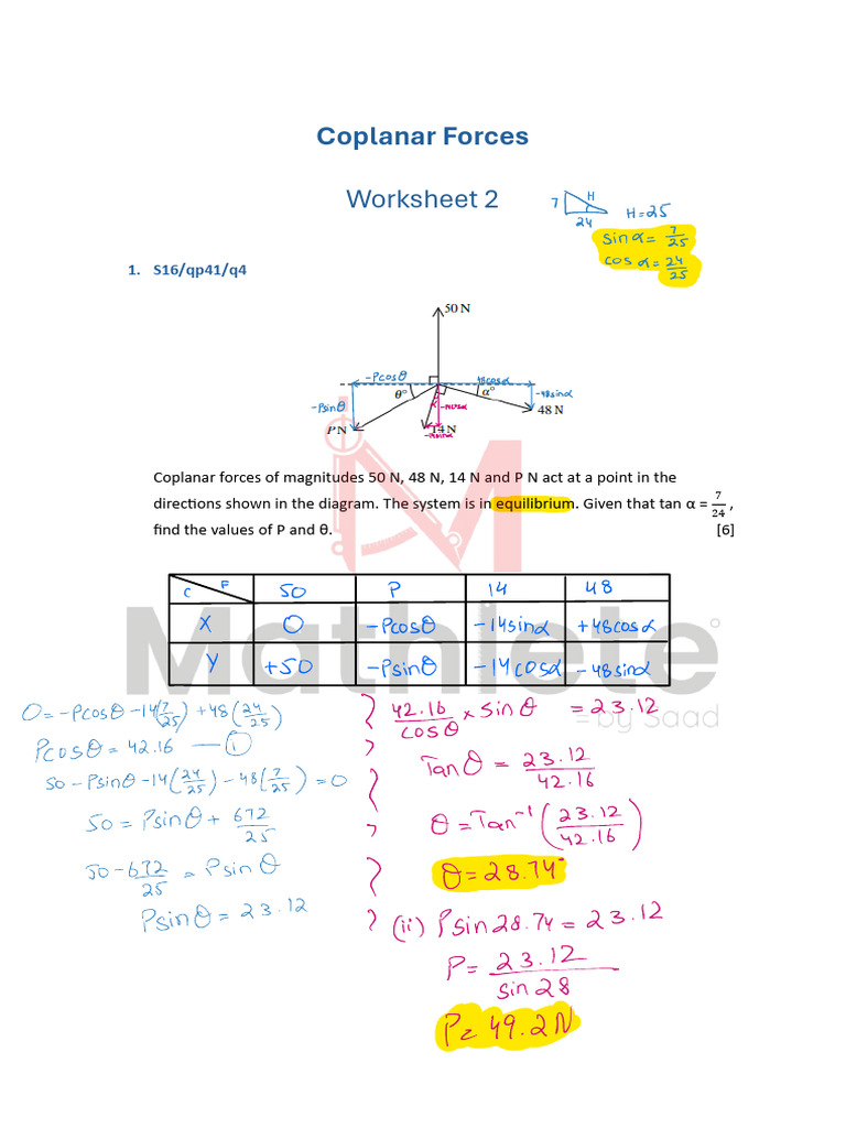 Coplanar - Worksheet 2 | PDF