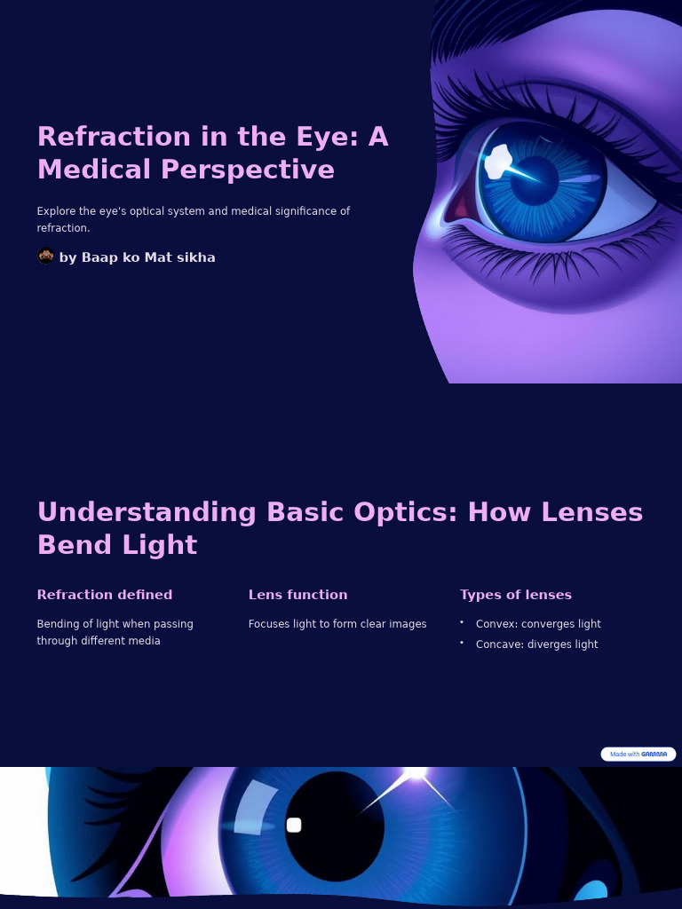 Eye Refraction: Understanding Vision Correction | PDF