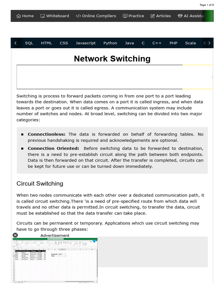 Physical Layer Switching in Data Communication | PDF | Packet Switching | Network Packet